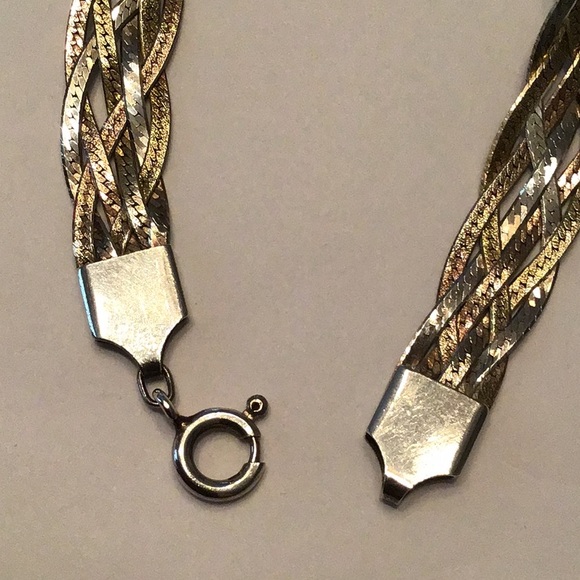 230 AR | Jewelry | Vtg Tricolor Woven Ar Sterling Silver Bracelet ...